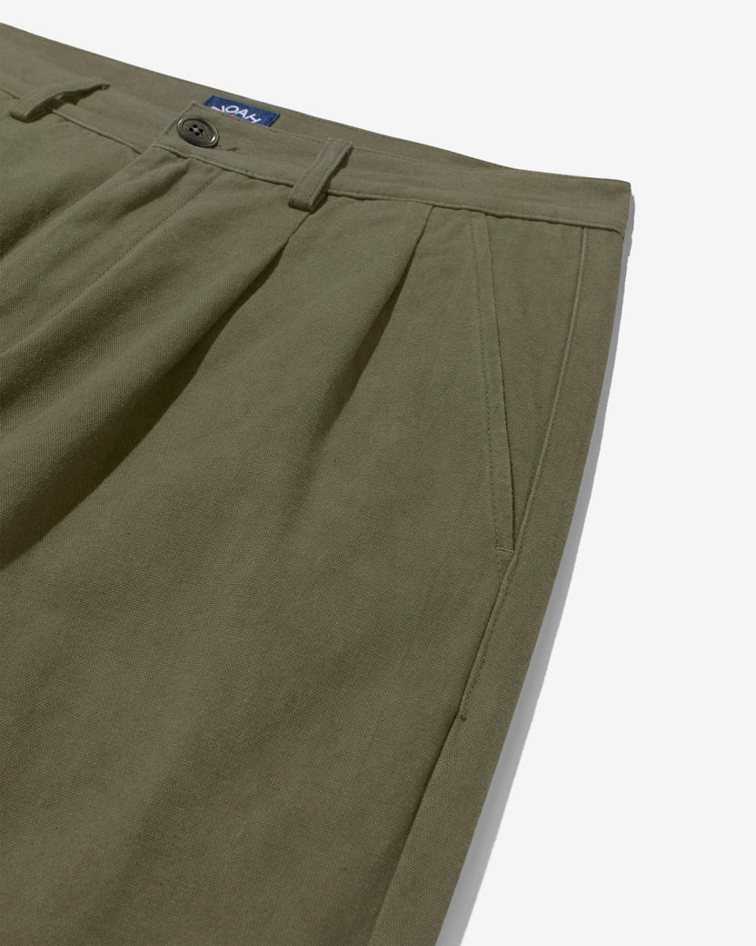 Double-Pleat Cotton Pant - Noah