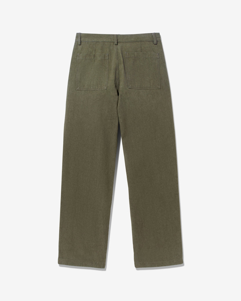 Double-Pleat Cotton Pant - Noah