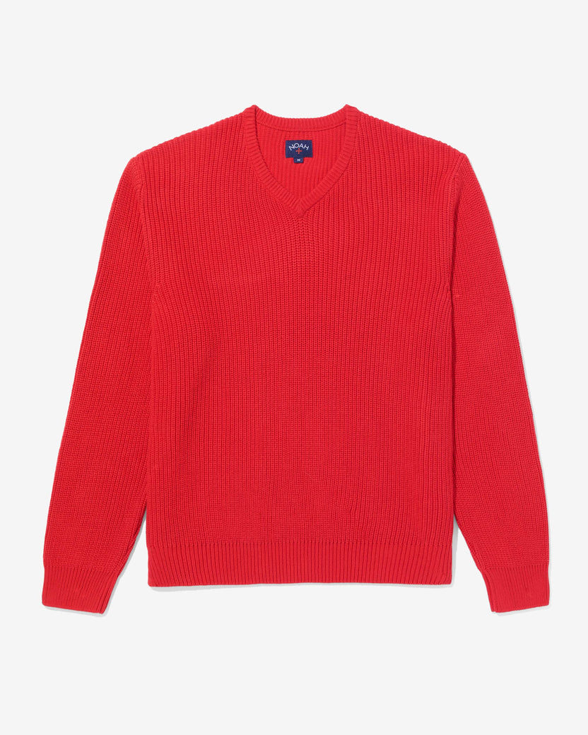 V-Neck Shaker Stitch Sweater - Noah
